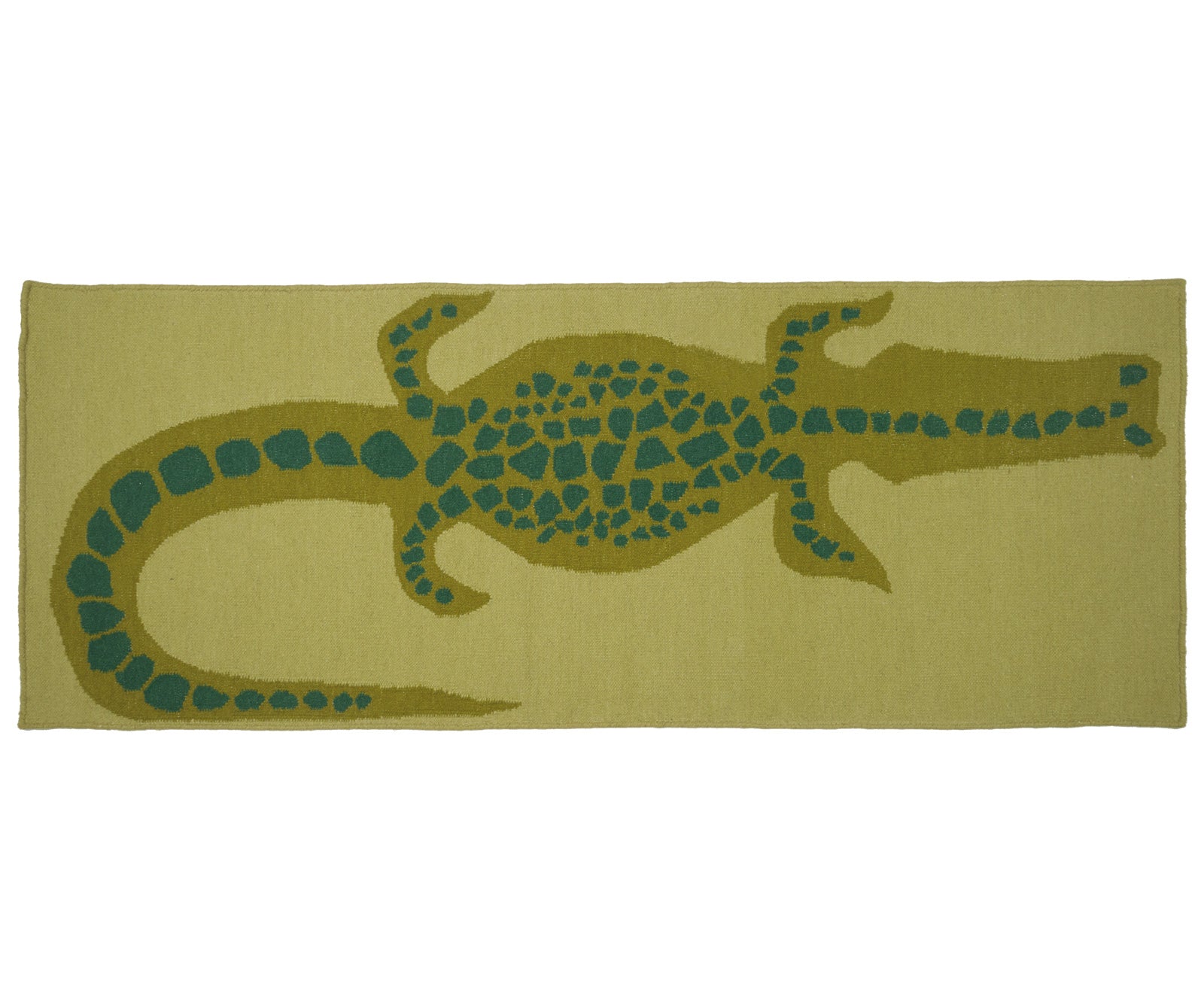 Cold Picnic | Crocodile Flatweave Rug - Avocado