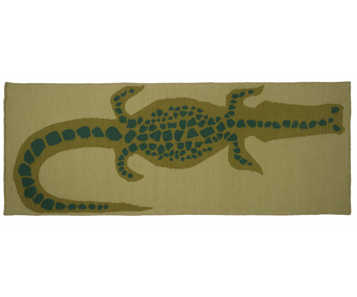 Cold Picnic | Crocodile Flatweave Rug - Avocado